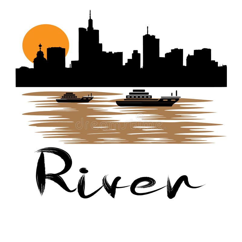 River - SVG Vector Design stock vector. Illustration of poster - 262006724