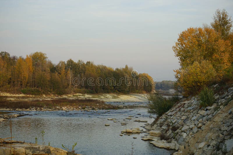View of the Tanaro river stock image. Image of tranquil - 103714075