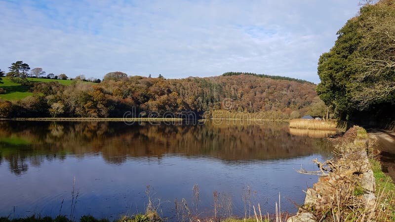 Lopwell Dam Dartmoor River Tavy Devon UK Stock Photo - Image of include ...