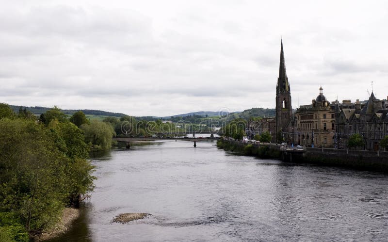 River Tay stock image. Image of church, city, flowing - 40996383