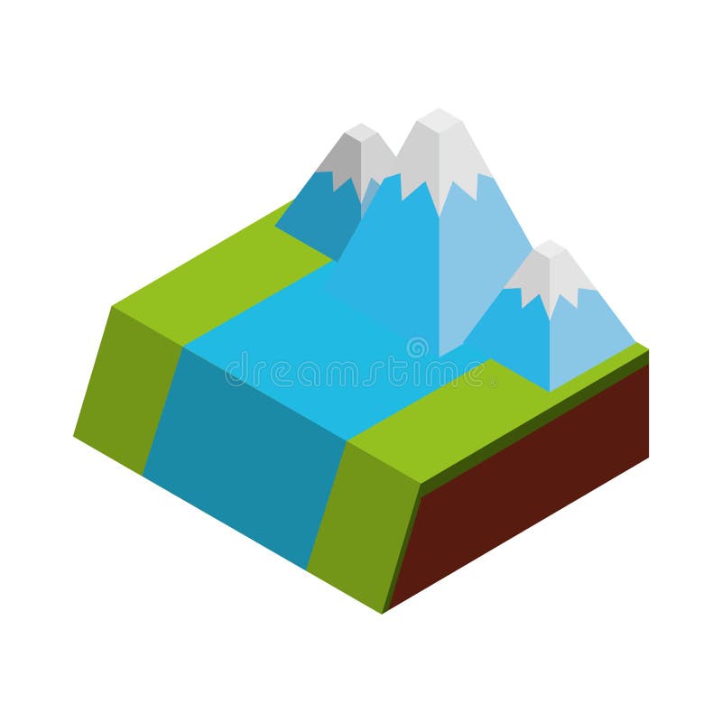 River Terrain Isometric Icon Stock Vector - Illustration of geometric ...