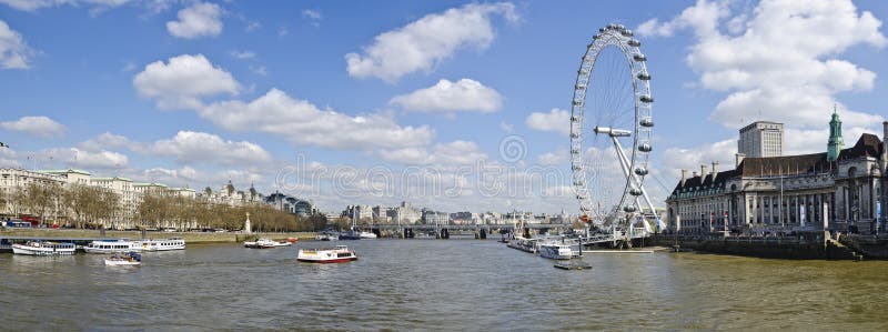 River Thames with London Eye Editorial Photography - Image of ...