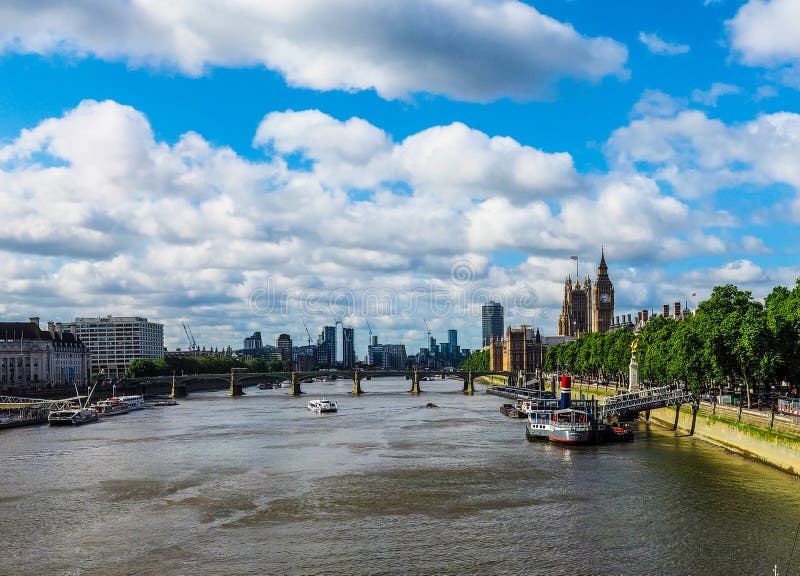 River Thames in London (hdr) Editorial Photography - Image of urban ...