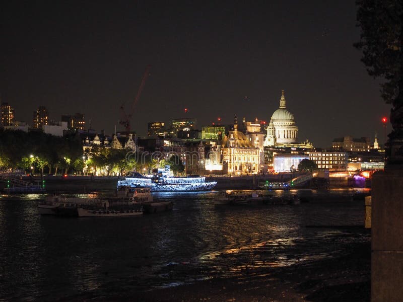 River Thames in London at Night Editorial Photo - Image of united ...