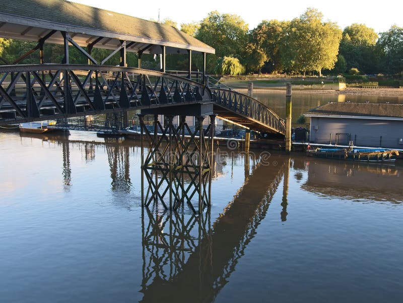 River Thames and Old Rusty Steel Bridge Pier. Stock Photo - Image of ...