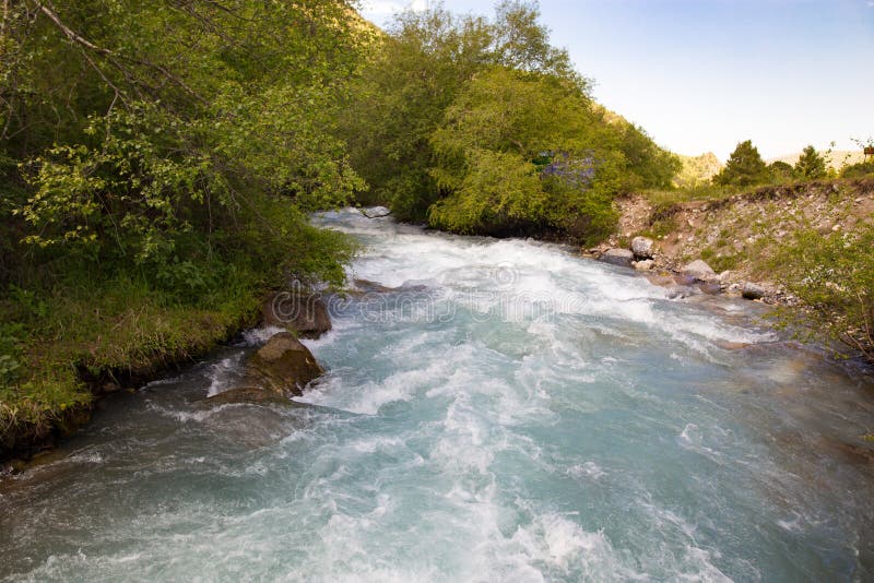 River in the Tian Shan Mountains in the Spring Stock Photo - Image of ...