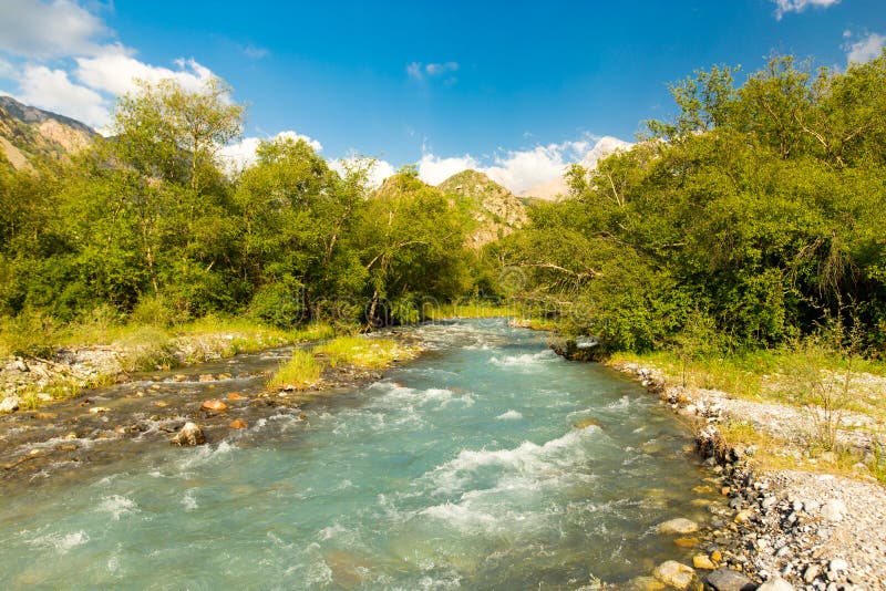 River in the Tian Shan Mountains in the Spring Stock Image - Image of ...