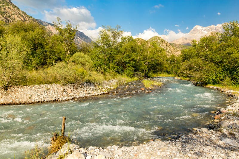 River in the Tian Shan Mountains in the Spring Stock Photo - Image of ...