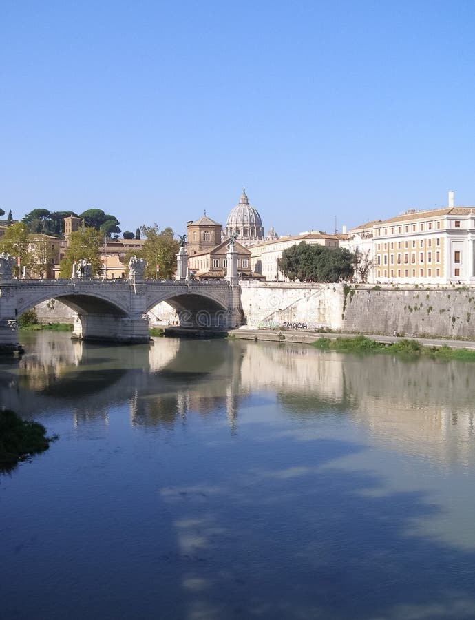 River Tiber in Rome stock photo. Image of architecture - 130538542