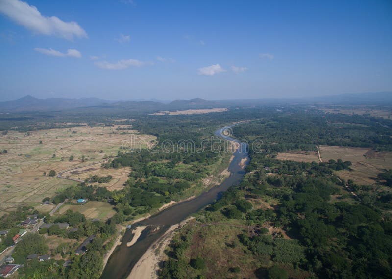 River from Top View by Drone Stock Photo - Image of river, thailand ...