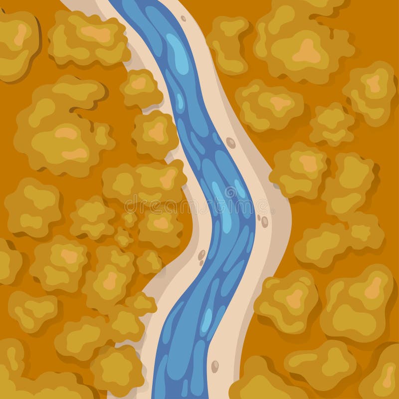 River Top View. Simple Illustration. Vector Graphics Stock Illustration ...