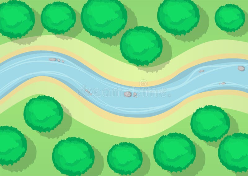 River Stream Top View Stock Illustrations – 749 River Stream Top View ...