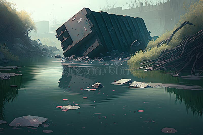 Garbage Floating River Stock Illustrations – 482 Garbage Floating River ...