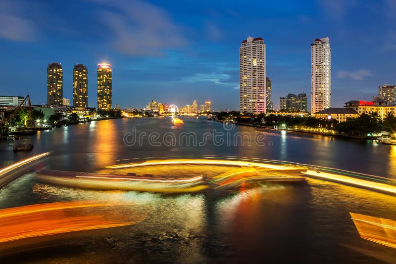 River Traffic Bangkok city stock photo. Image of built - 40184018