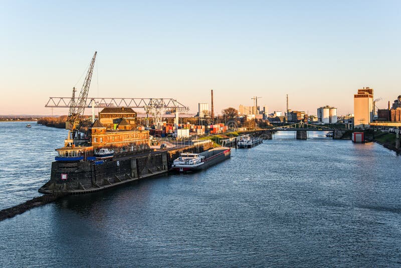 River Transport . Ship Walks Down the River Stock Image - Image of ...