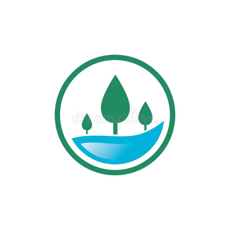 River Tree Logo Design Vector Template. Stock Vector - Illustration of ...