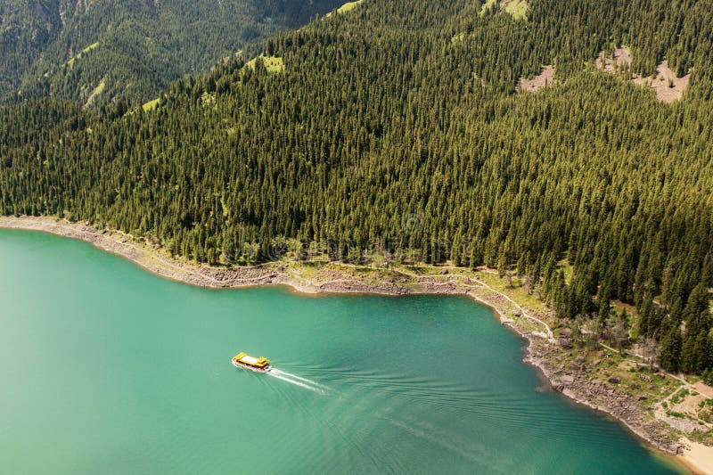 River and Trees with Cloudless Day Stock Image - Image of mountain ...