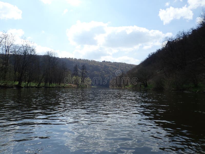 River and Trees in the Spring Stock Image - Image of mountain, summer ...