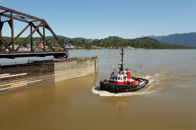 River Tug, Mission Rail Bridge, BC Stock Photo - Image of fraser ...