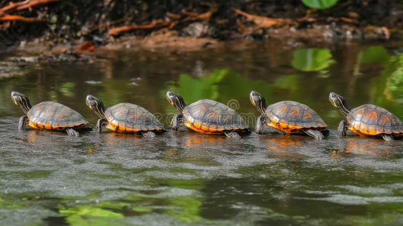 Yellow-spotted River Turtles Enjoying a Sunny Day in the Amazon ...