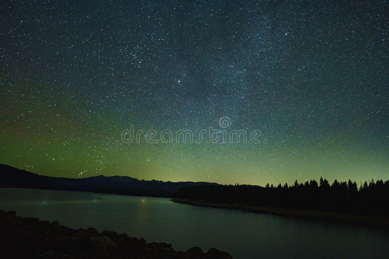 River Under a Beautiful Starry Night Sky Stock Photo - Image of star ...