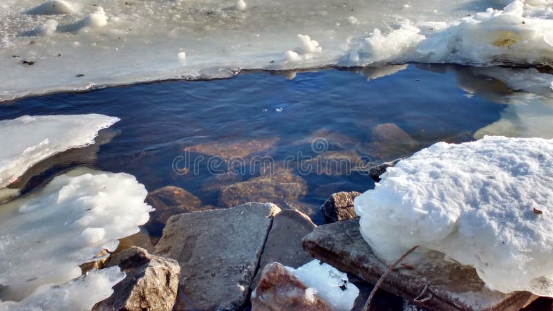 River under the ice stock photo. Image of rocks, blue - 86277378