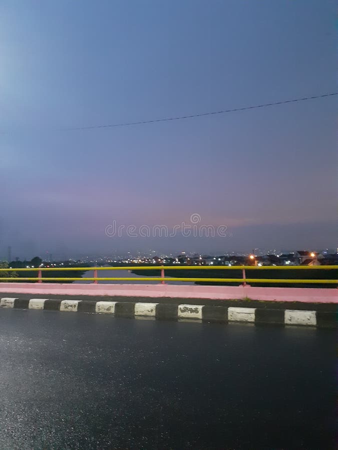 The River Under the Pink Bridge Stock Photo - Image of landscape, blue ...