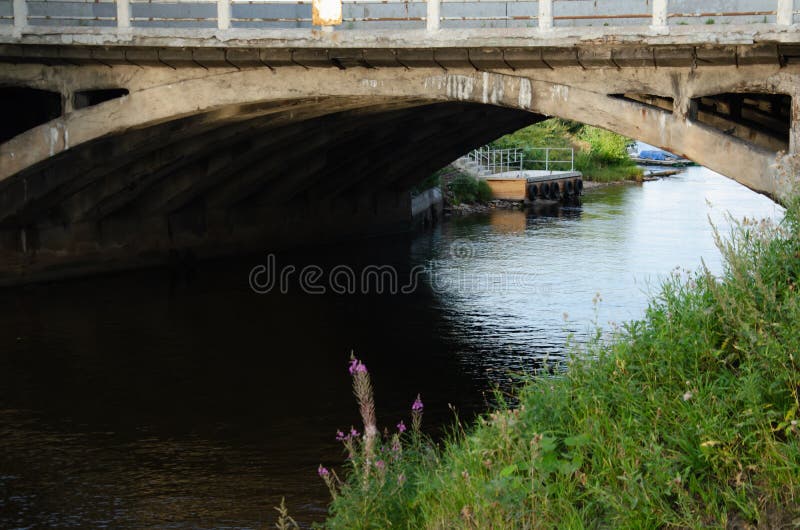 River Under a Small Bridge, Bridge Construction Stock Image - Image of ...