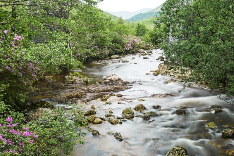 The River Underneath the Finnan Viaduct Stock Image - Image of clouds ...