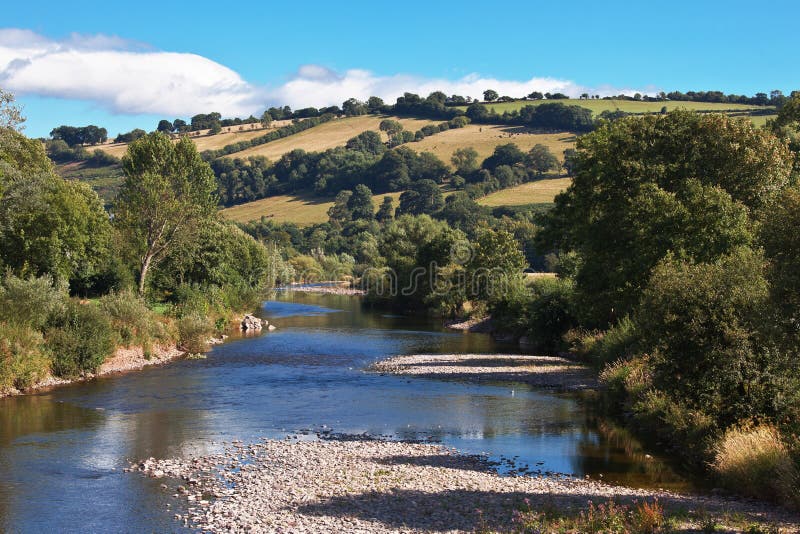 River Usk in Wales UK stock image. Image of nature, rolling - 15608487