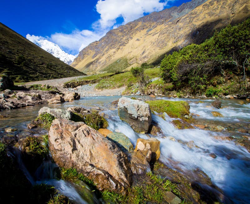 River in a valley in Peru stock image. Image of america - 217755413