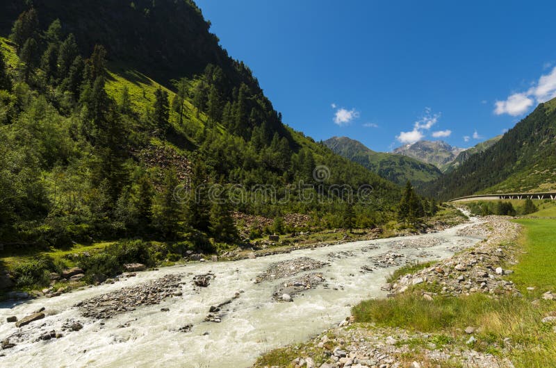 River in the valley stock image. Image of peak, hill - 87648289