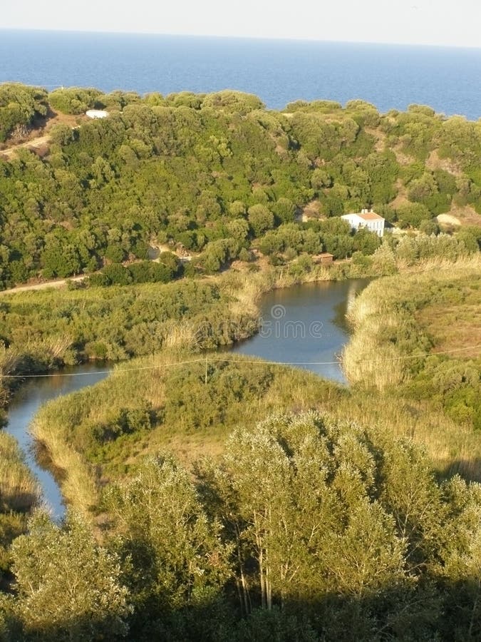 River valley by the sea stock photo. Image of aerialphotography - 3388374
