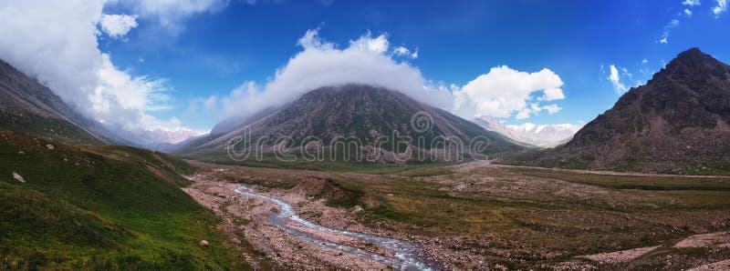 River Valley in Tien-Shan Mountains, Kazakhstan Stock Image - Image of ...