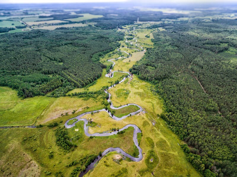 The River Valley, the Upper View from the Drone Stock Image - Image of ...