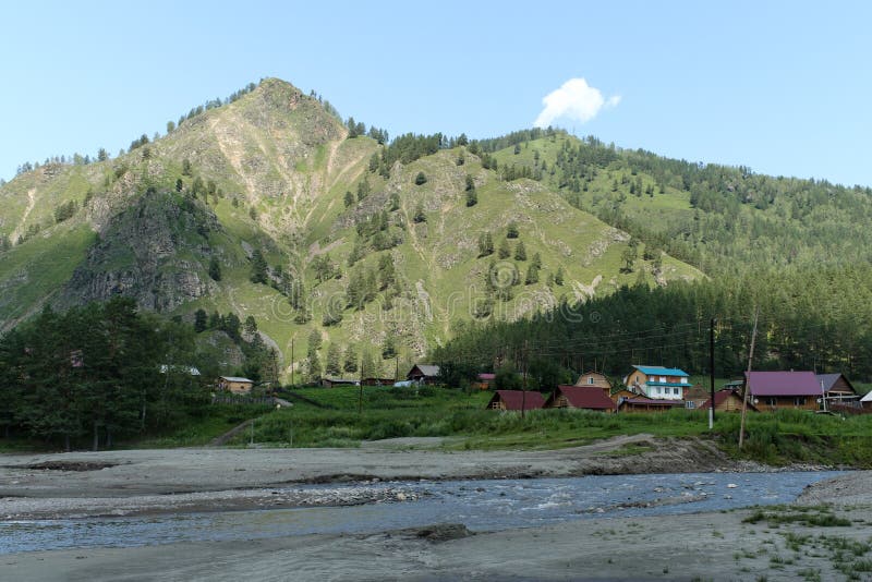 River Valley, Village and Ridge Stock Image - Image of tree, wood ...