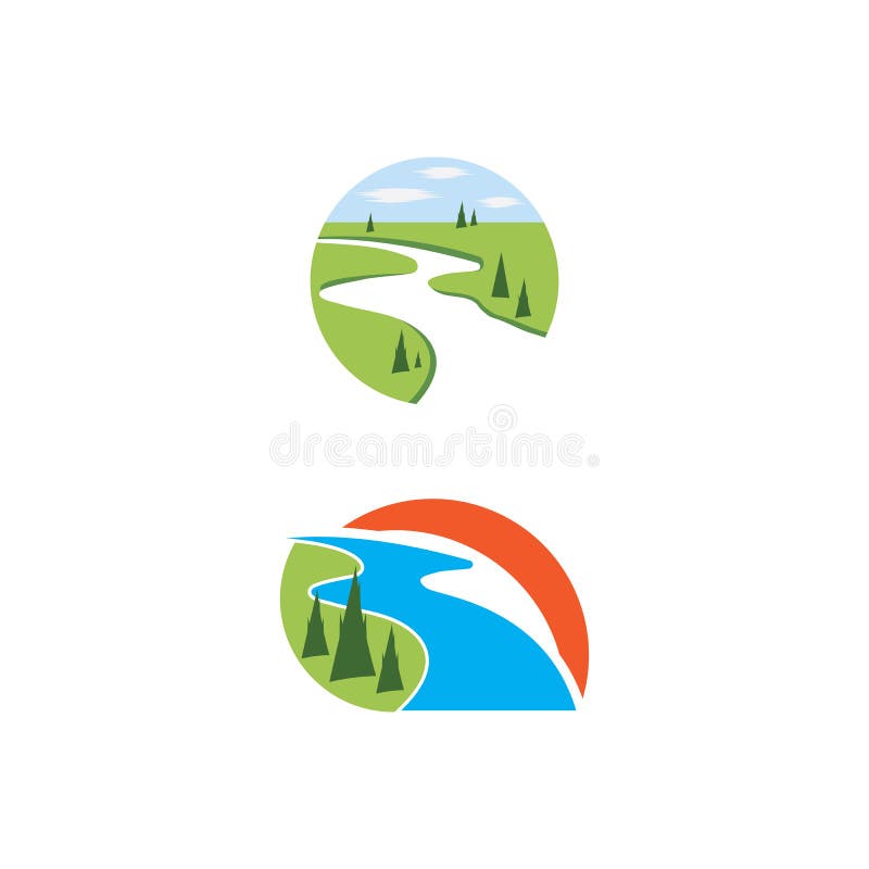 River Vector Icon Illustration Stock Vector - Illustration of abstract ...