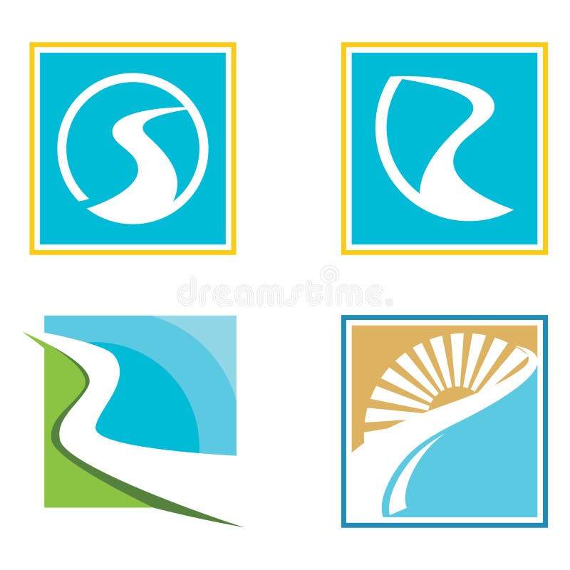 River Vector Icon Illustration Logo Design Stock Vector - Illustration ...