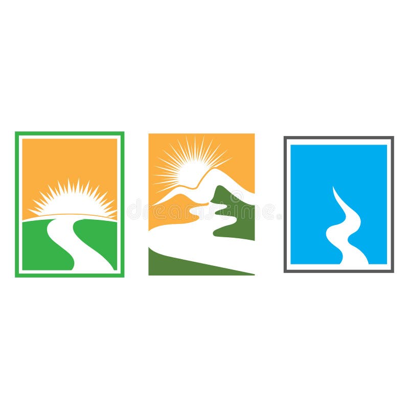 River Vector Icon Illustration Logo Design Stock Vector - Illustration ...