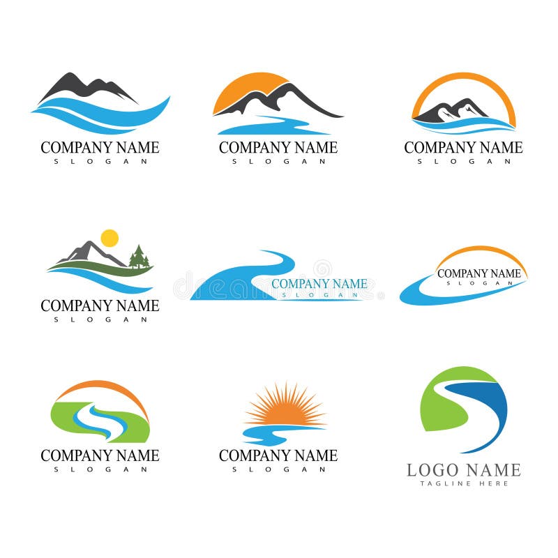 River Vector Icon Illustration Logo Design Stock Illustration ...