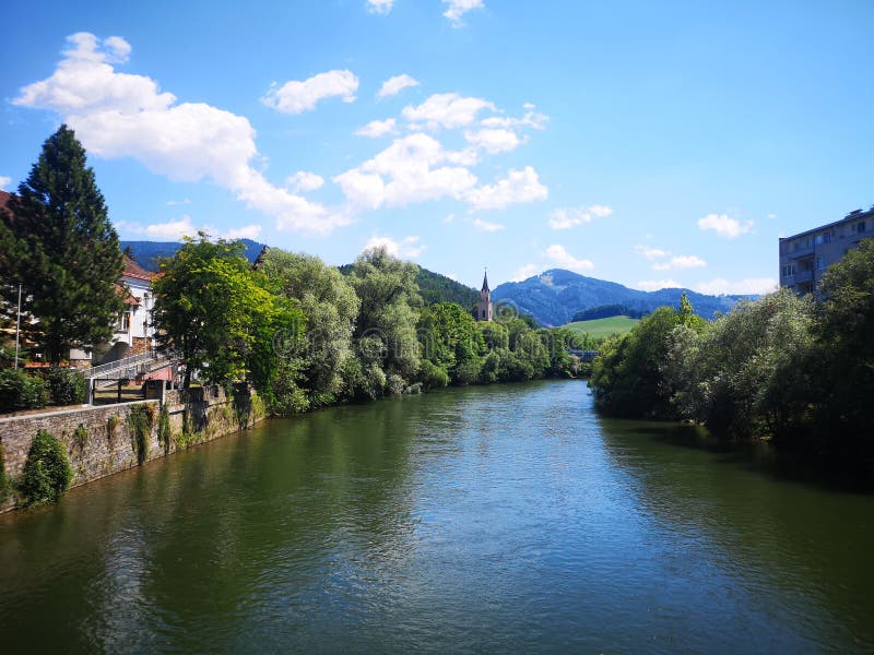 River view from austria stock image. Image of austria - 157656067