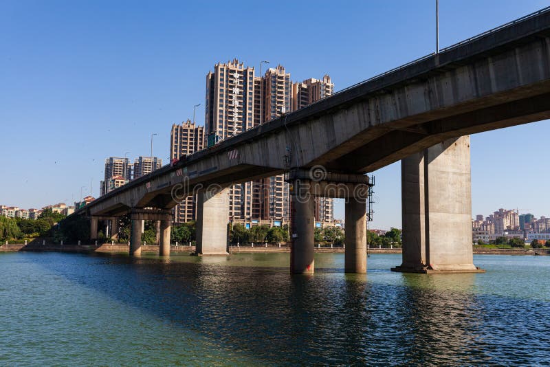 River View with Building on Both Sides Stock Image - Image of landscape ...