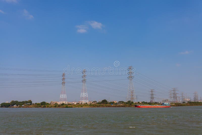 River View with Building on Both Sides Stock Photo - Image of landmark ...