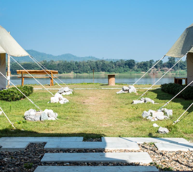 River view camp stock image. Image of nature, rock, journey - 84313365