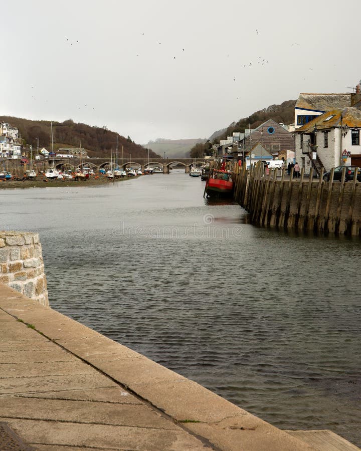 River View of Looe Bridge Incoming Tide from West Editorial Stock Image ...