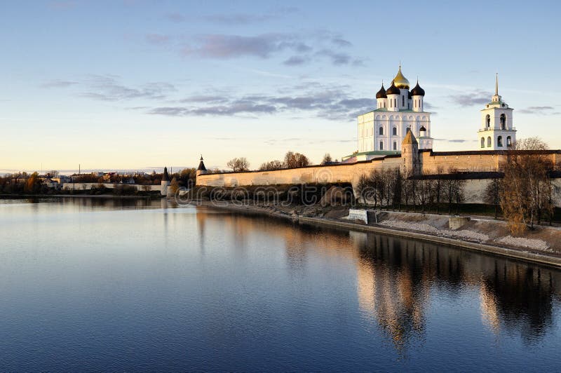 River View on Pskov Kremlin, Krom Stock Image - Image of krom, posad ...