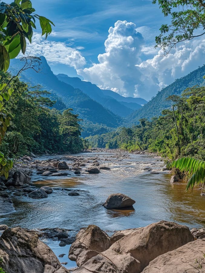 River View with Rainforest stock image. Image of travel - 390034159