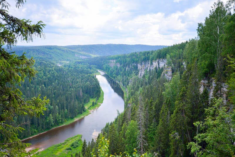 River View from the Top of the Mountain Stock Image - Image of scenery ...