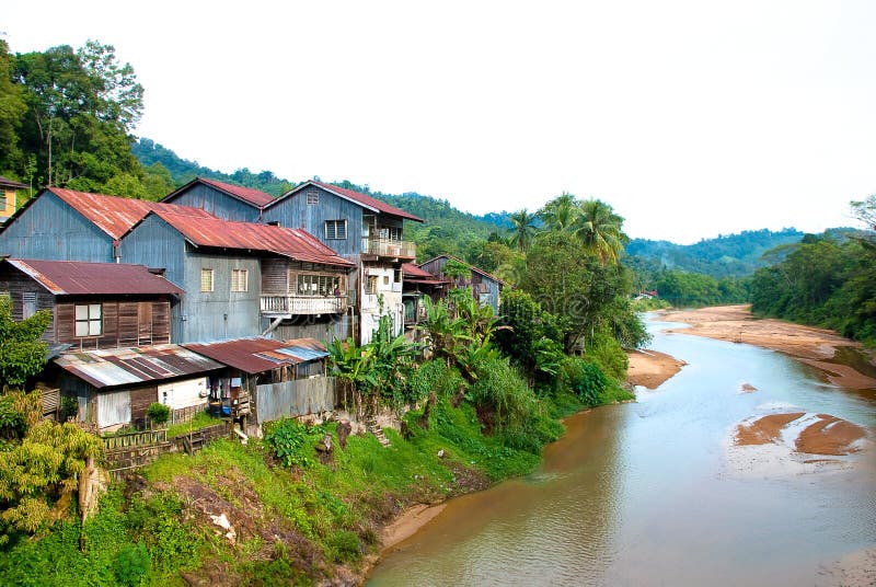 River Village 01 stock image. Image of water, town, field - 11104041