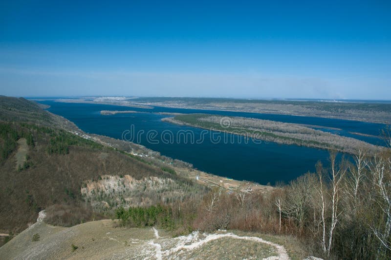 Volga River Flows To The Caspian Sea Stock Photo - Image of freedom ...